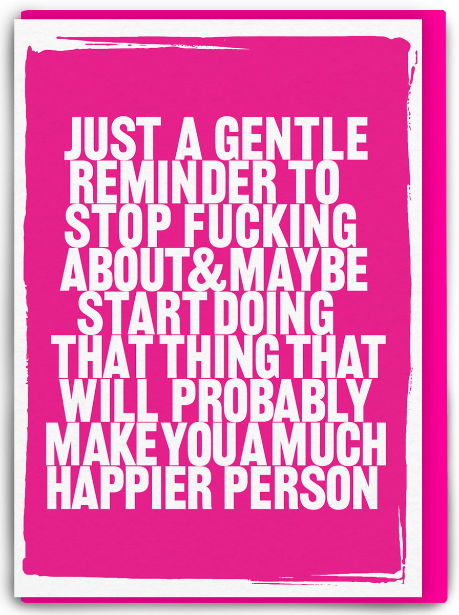 Just a Reminder Rude Greeting Card | Available at Leon & Lulu