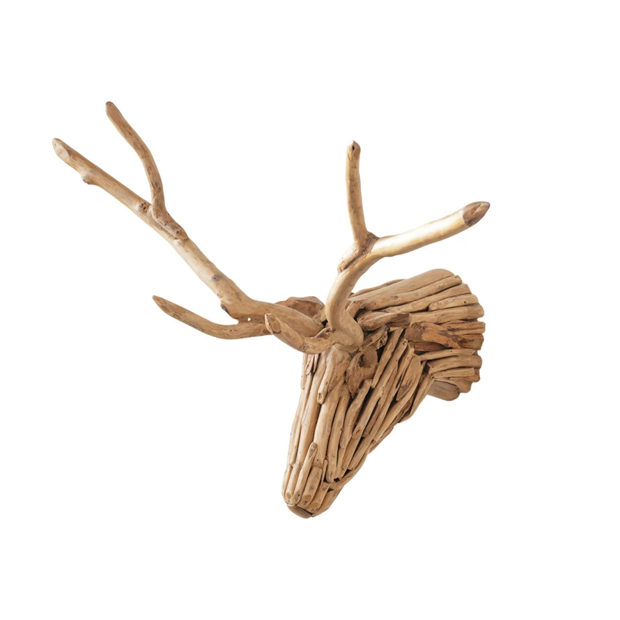 Teakwood Tree Root Deer Head | Available at Leon & Lulu