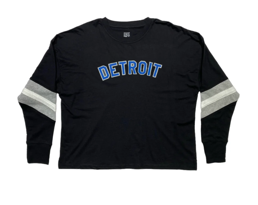 Detroit Varsity Boxy Long Sleeve Tee / Black – Leon & Lulu