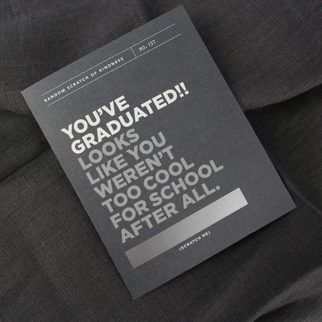 Too Cool for School Scratch-off Graduation Card | Available at Leon & Lulu