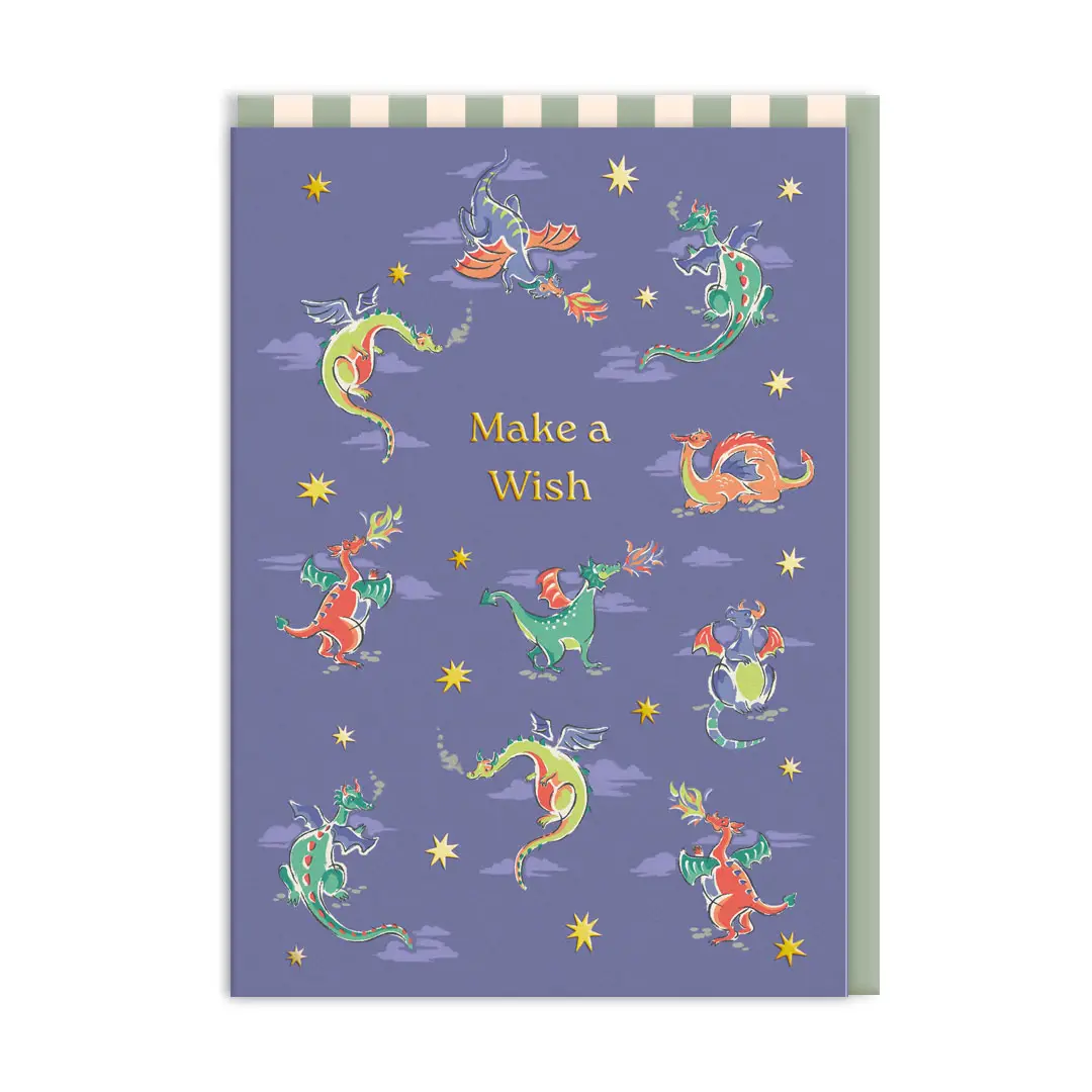 Make a Wish Dragons Greeting Card | Available at Leon & Lulu